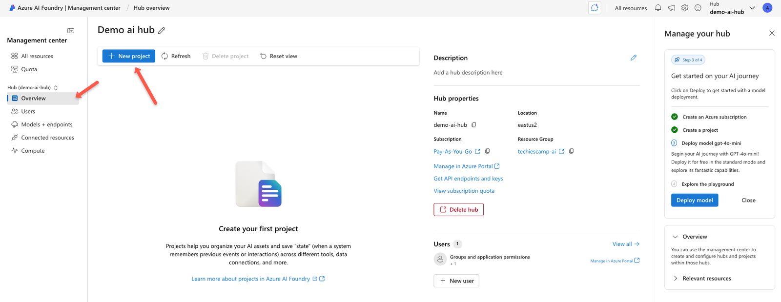 How to Setup Azure AI Foundry: Create Hub, Projects & Deploy LLM Models