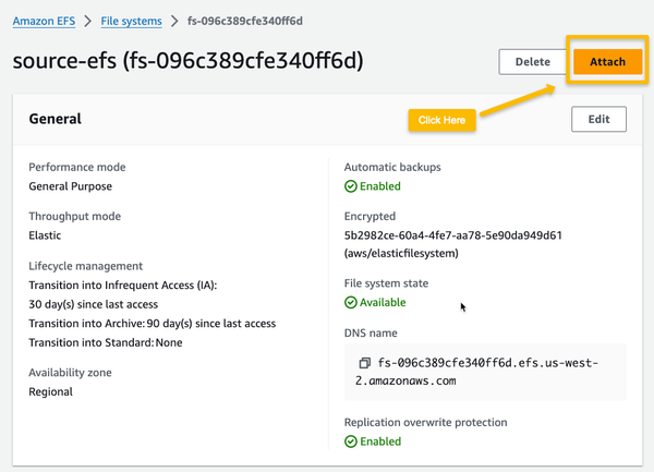 Transfer EFS data between AWS Accounts Using AWS DataSync